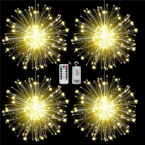 Holiday | 4pcs 12led Starburst Lights Battery Operated Hanging Fairy ...